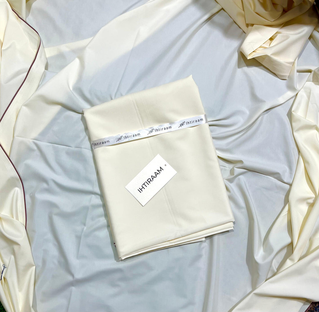 Ihtiraam Signature Wash & Wear Boski – Cream (Wedding Edition, Unstitc – ihtiraam